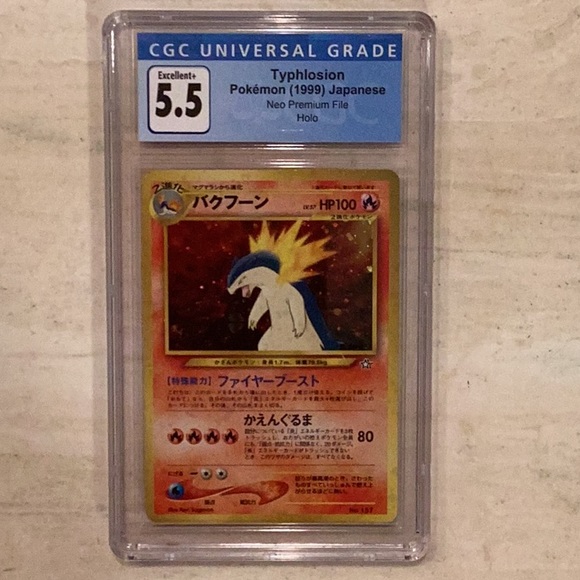Pokemon | Other | Pokemon Typhlosion Holo 999 Japanese No 157 Neo Cgc 55 Graded Card | Poshmark